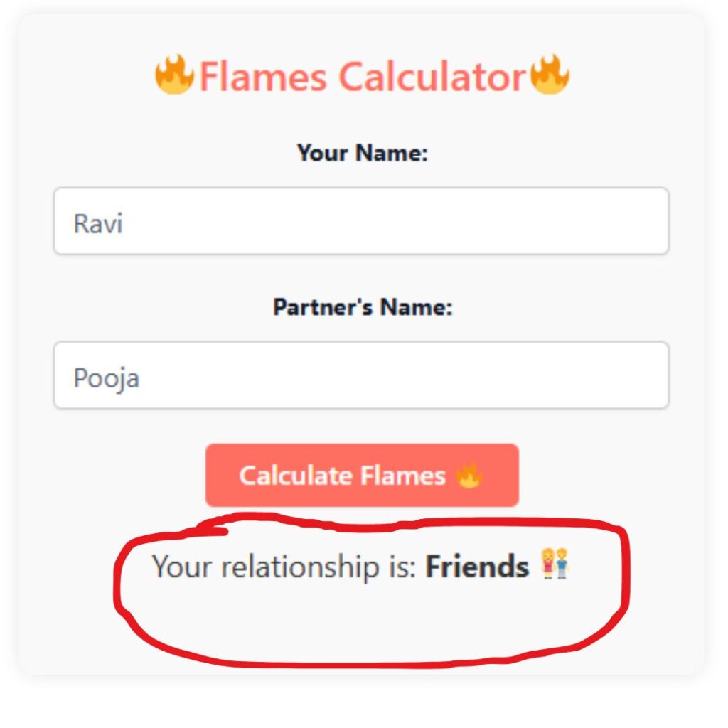 FLAMES Calculator